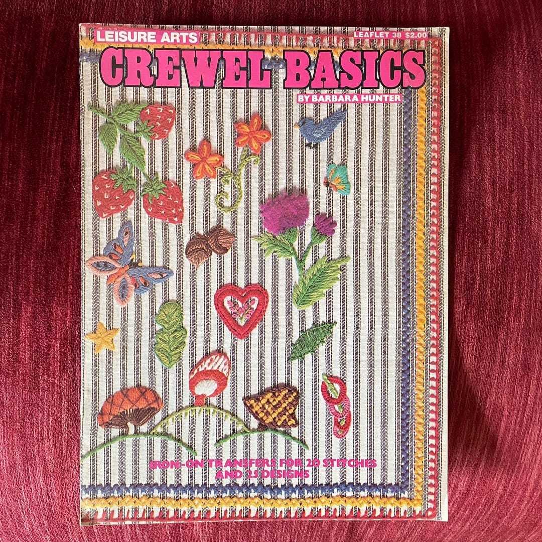 Vintage 1974 “leisure Arts Crewel Basics” by Barbara Hunter - Crewel ...