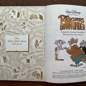 Vintage 1990 the Rescuers Down Under Little Golden Book Walt Disney ...