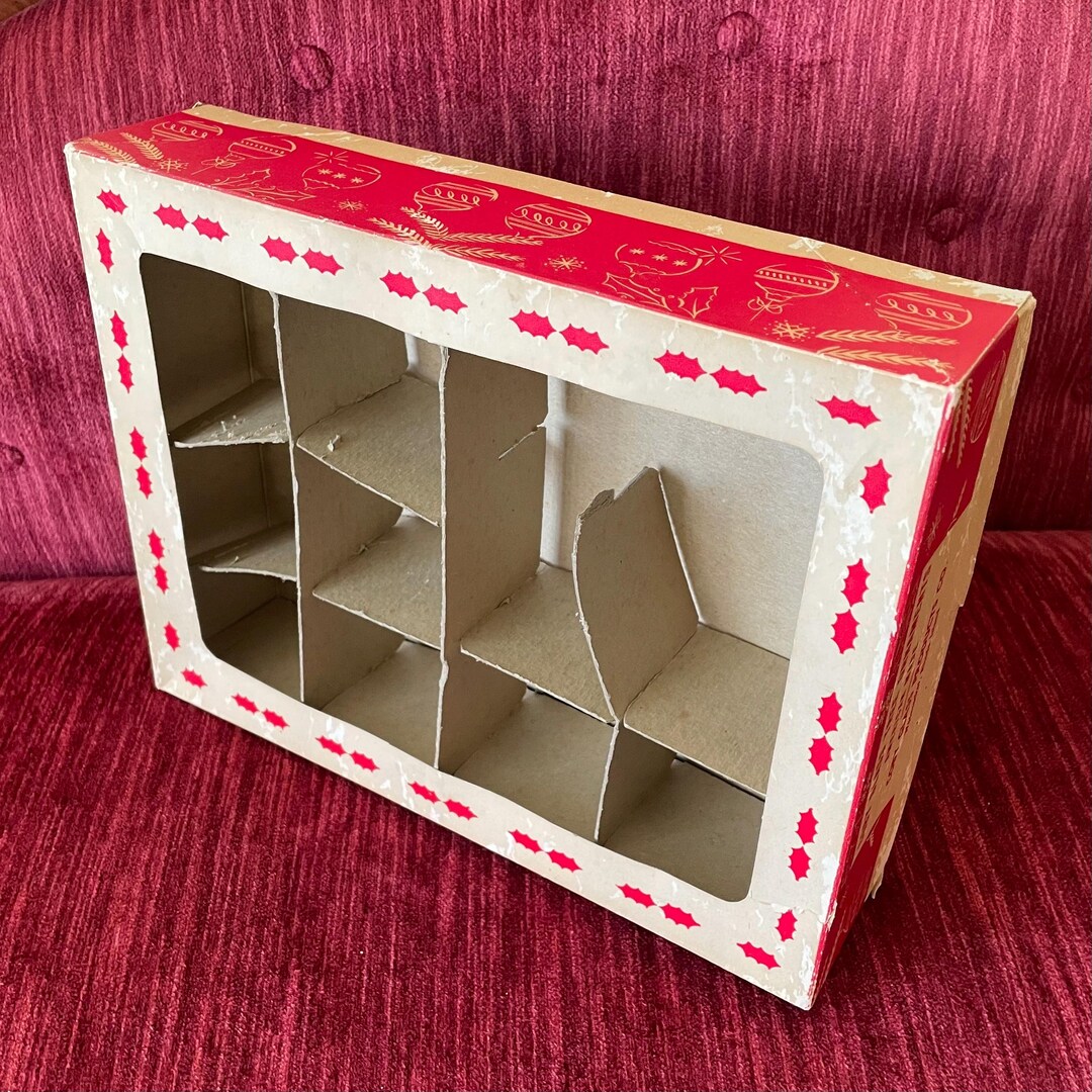 Vintage Empty Coby Ornaments Box - Cardboard Christmas Ornament Box ...