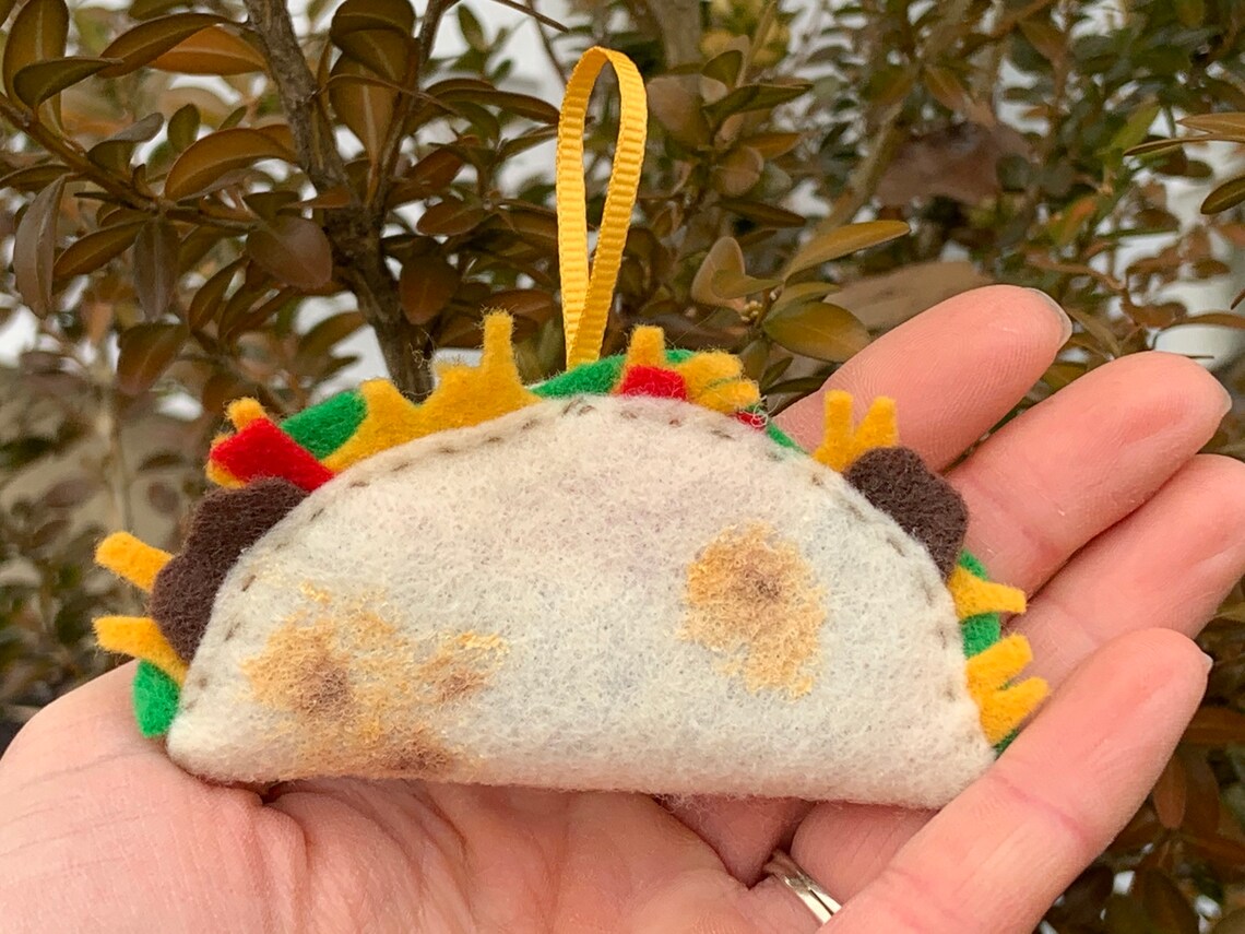 Handmade Felt Taco Ornament - Cute Handmade Christmas Ornament ...