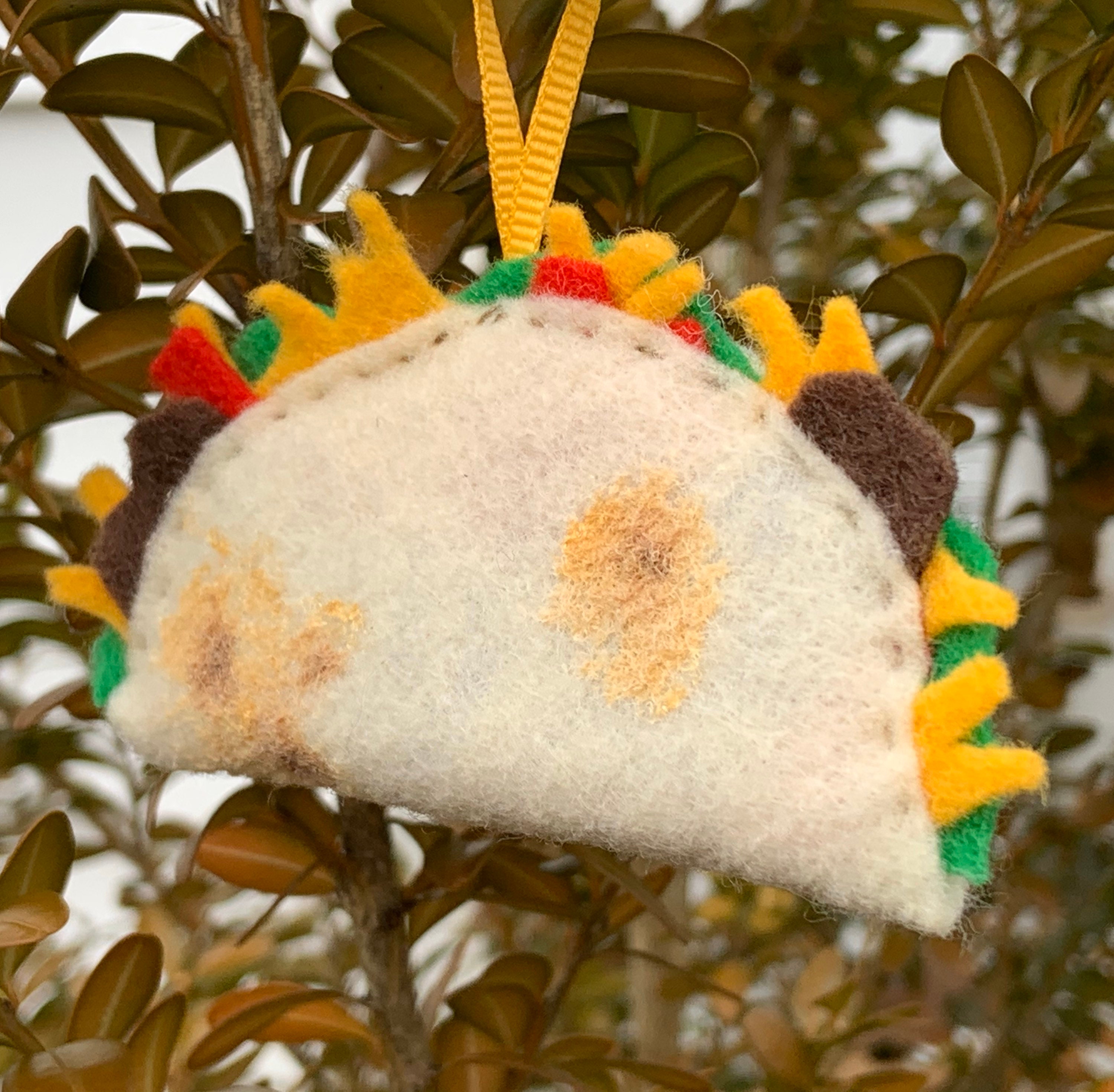 Handmade Felt Taco Ornament - Cute Handmade Christmas Ornament ...