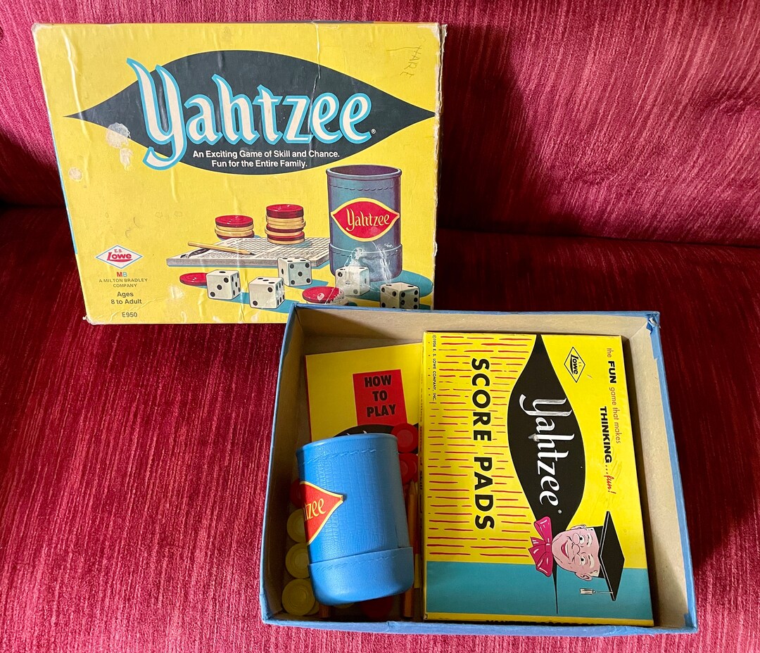 Vintage 1973 E.S. Lowe Milton Bradley Yahtzee Game - Vintage Dice Game ...