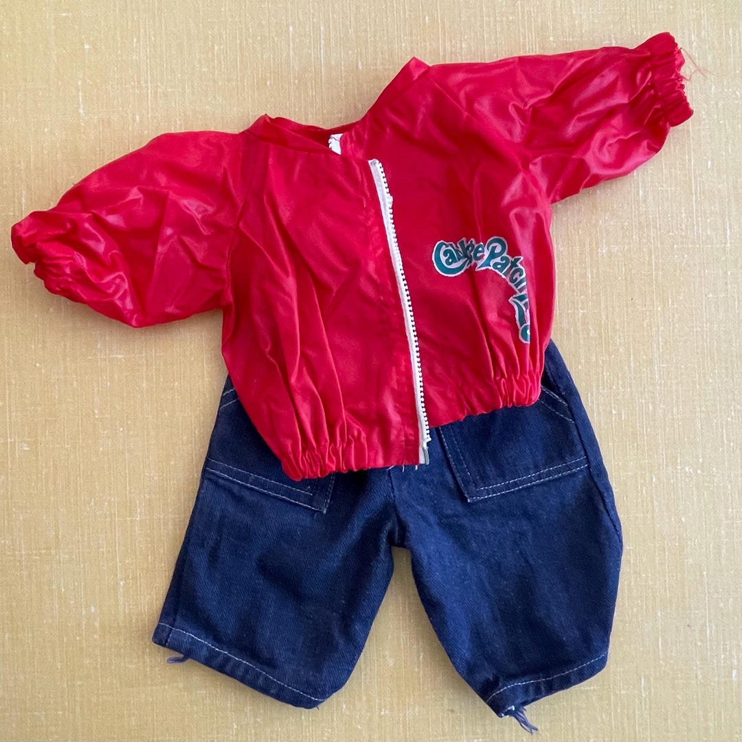 Vintage 1983 Cabbage Patch Kids Jeans and Red Windbreaker Jacket ...