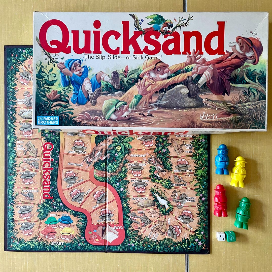 Vintage 1989 Quicksand Board Game by Parker Brothers Adventure Game for ...