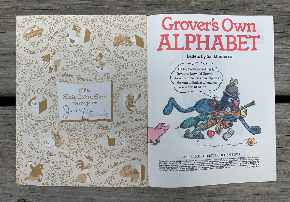Vintage Grovers Own Alphabet Little Golden Book Sesame | Etsy