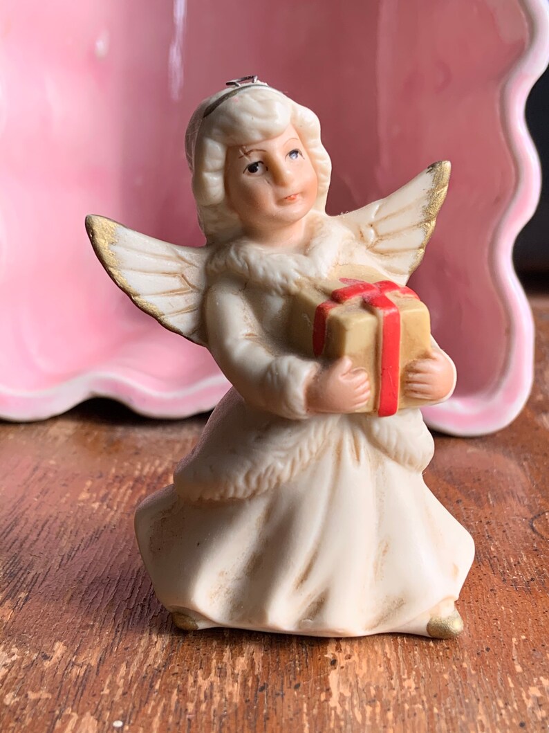 Vintage Homco Angel With Present Ornament Homco Taiwan Angel - Etsy
