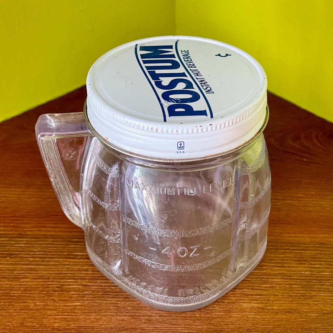 Vintage Oster Mixer Jar With Postum Lid - Postum Instant Hot Beverage ...