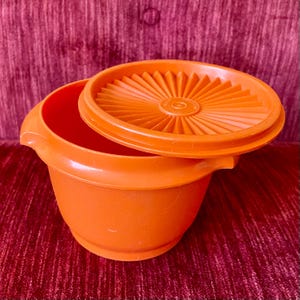 Vintage Tupperware Orange Container With Lids Sunburst Lid 70s Kitchen ...
