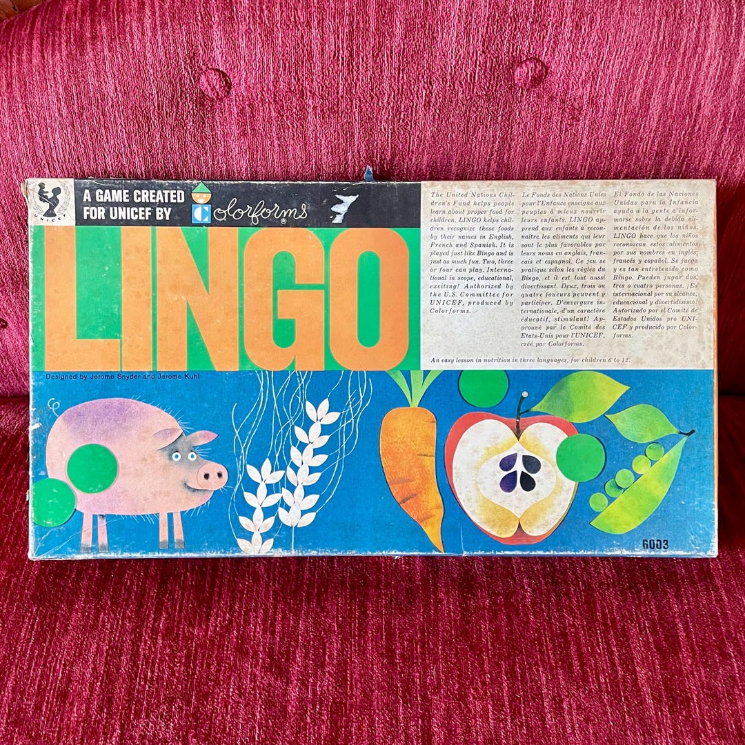 Vintage lingo A Game Created by Unicef by Colorforms Parker Brothers ...