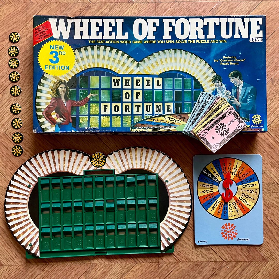 Vintage 1986 “wheel of Fortune Game” by Pressman - Merv Griffin ...
