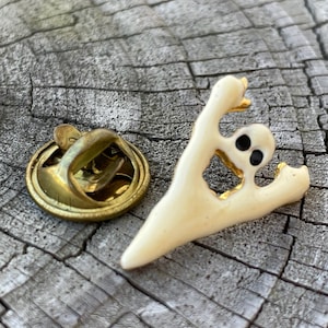Vintage Tiny Ghost Enamel Pin Scary Ghost Pin Halloween Lapel Pin Miniature Enamel Pin Vintage ...