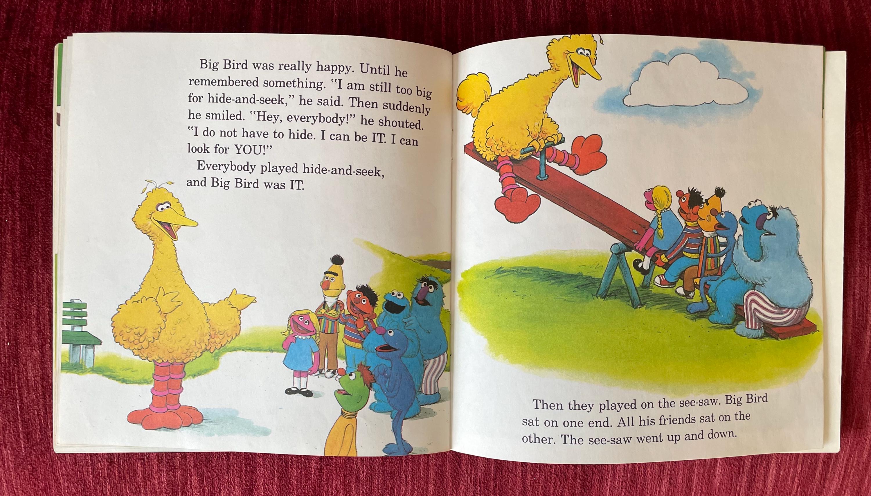 Vintage 1983 Sesame Street “don’t Cry, Big Bird” Softcover Golden Book ...