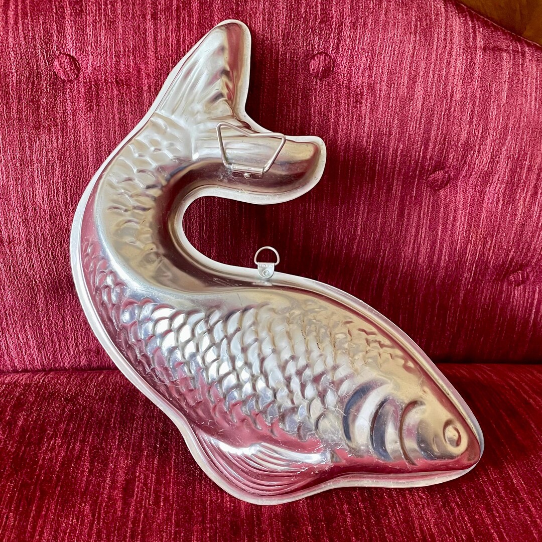 Vintage Koi Fish Gelatin Cake Mold - Metal Fish Mold by A.R.C. 1963 ...