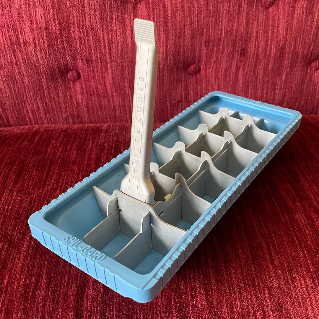 Vintage Inland Blue Plastic Ice Cube Tray With Aluminum Divider - Retro ...