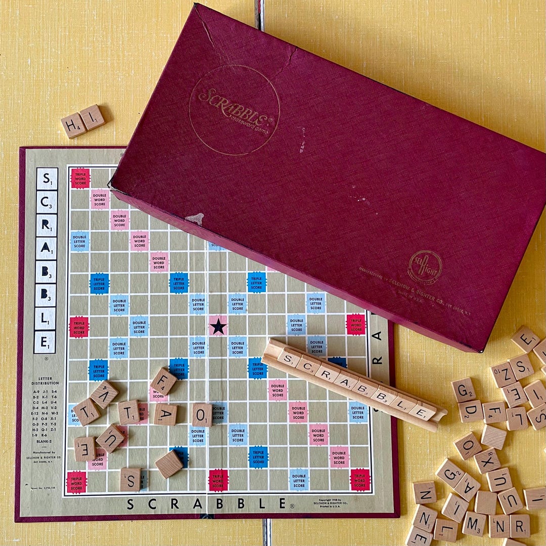 Vintage 1953 Scrabble Game - Family Board Game - Retro Games - Vintage ...