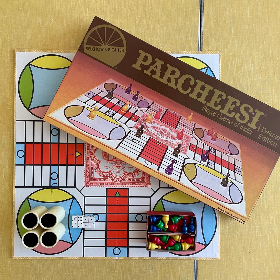 Vintage 1982 Parcheesi Deluxe Game by Selchow & Righter - Retro Game ...