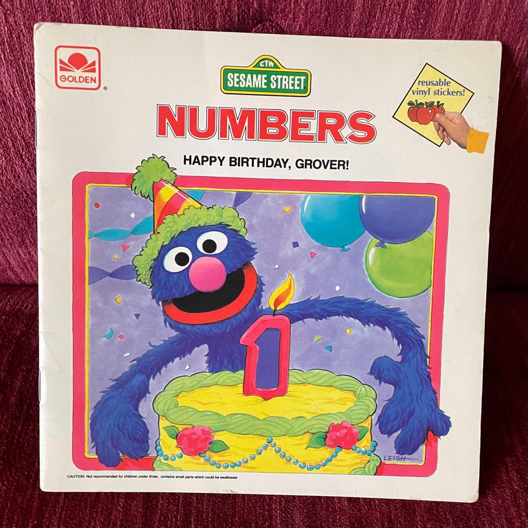 Vintage 1986 “numbers: Happy Birthday, Grover!” Softcover Golden Book ...