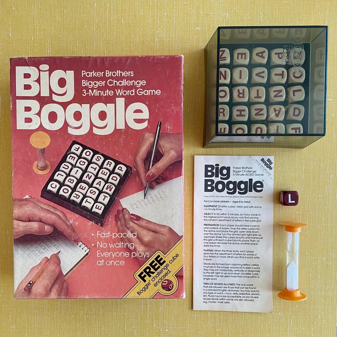 Vintage 1983 Big Boggle Game by Parker Brothers - Complete Vintage Game ...
