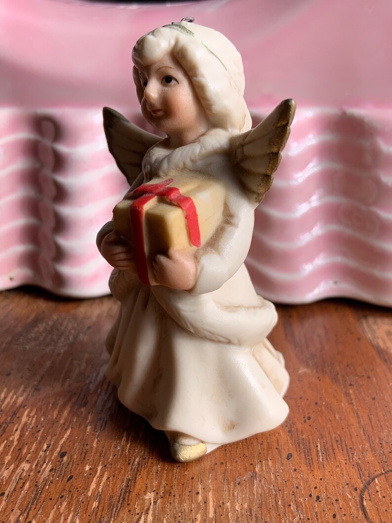 Vintage Homco Angel With Present Ornament Homco Taiwan Angel - Etsy