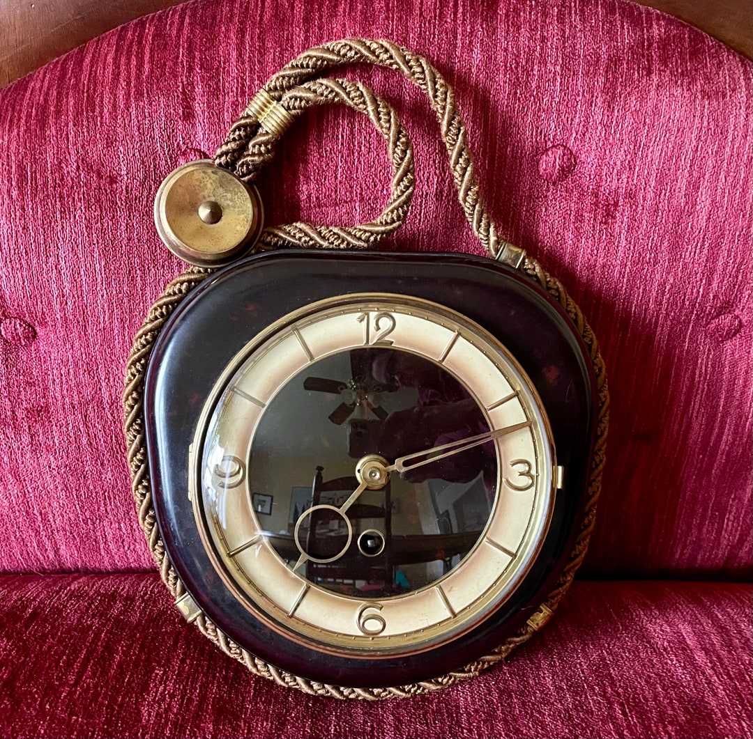 Vintage Nautical Style Wall Clock With Rope FHS Germany No Key ...