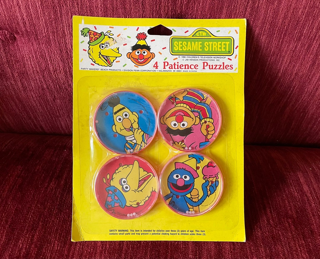 Vintage 1990 Sesame Street Patience Puzzles - Birthday Party Favors New ...