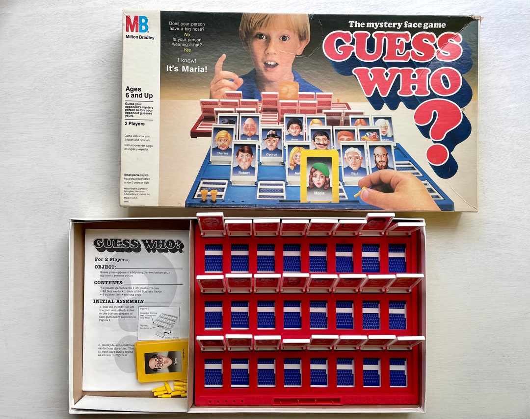 Vintage 1987 Guess Who Game by Milton Bradley Mystery Face Game for ...