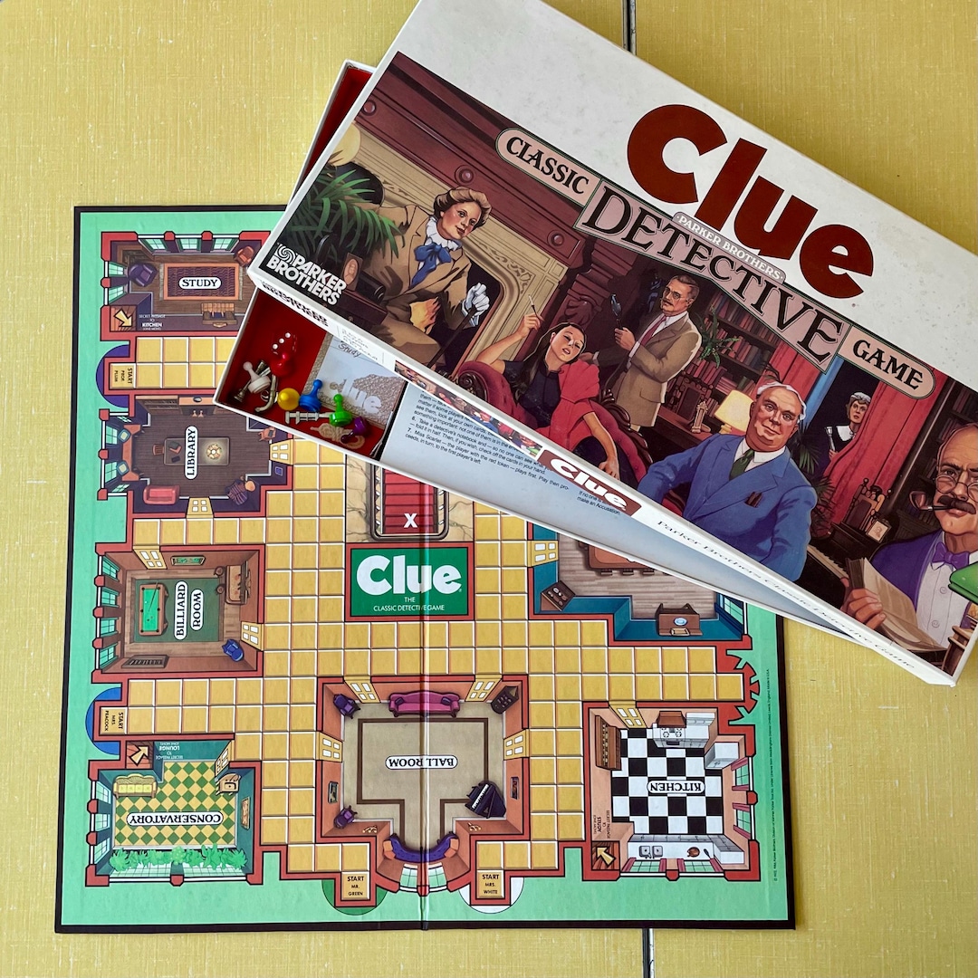 Vintage 1986 Clue Board Game by Parker Brothers - Detective Game - 90s ...