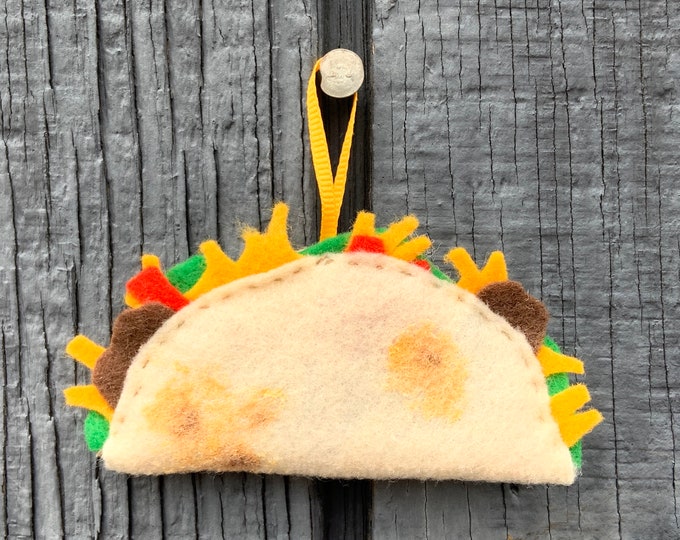 Handmade Felt Taco Ornament Cute Handmade Christmas Ornament Miniature ...