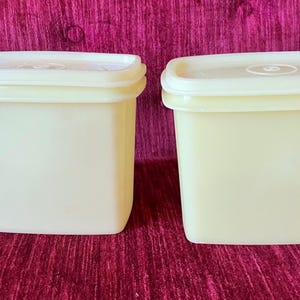 Set of 2 Vintage Tupperware Yellow Shelf Saver Rectangular Storage ...