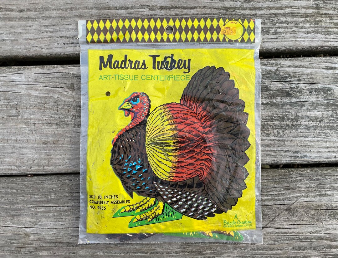 Vintage Beistle Madras Turkey Honeycomb Decoration - New Old Stock in ...