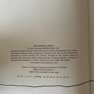 Vintage “the Missing Piece” by Shel Silverstein - Hardcover With Dust ...