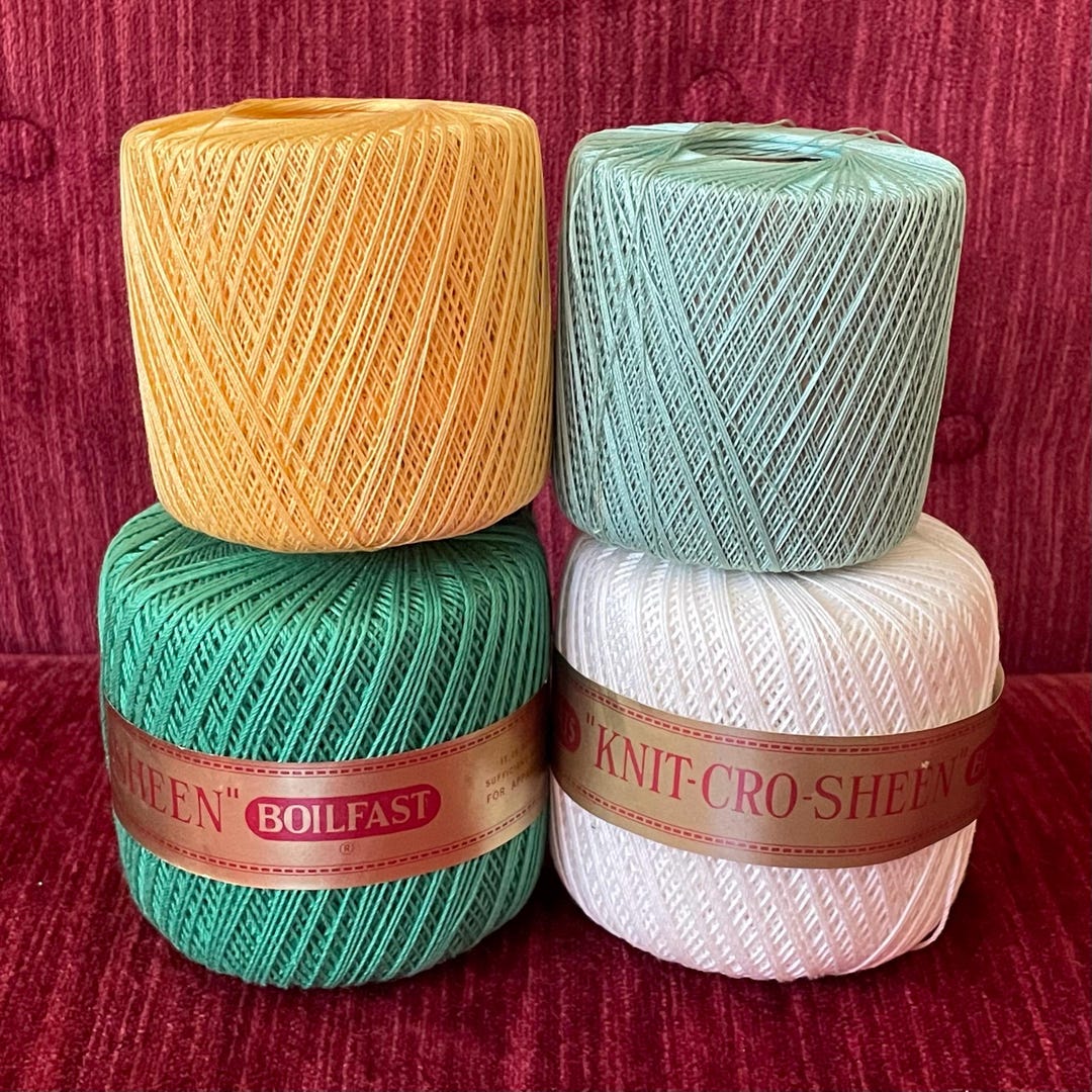 4 Vintage Knit-cro-sheen Thread Spools in Various Colors - Clark’s and ...