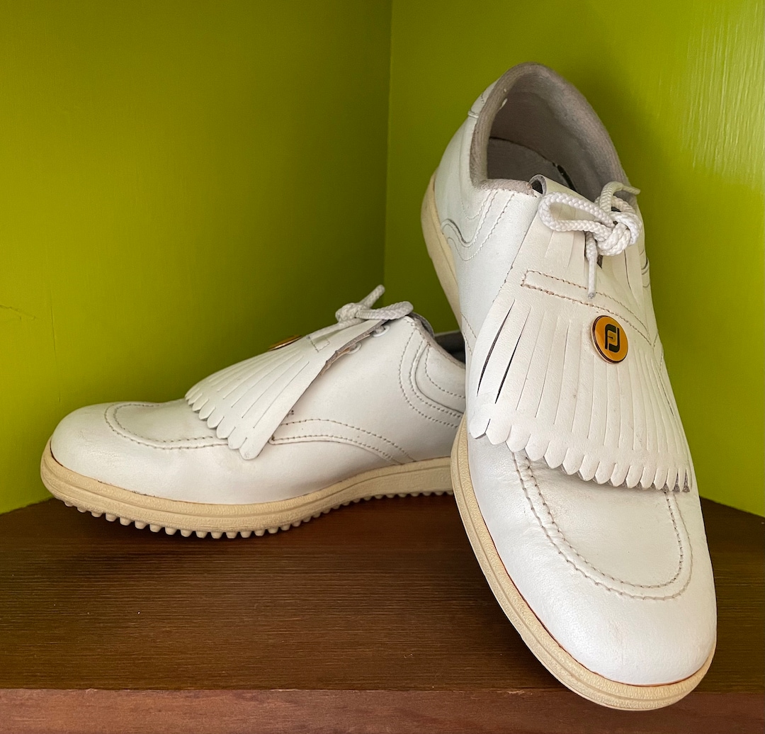 Vintage Soft-joys II by Foot-joy White Leather Golf Shoes Ladies Size ...