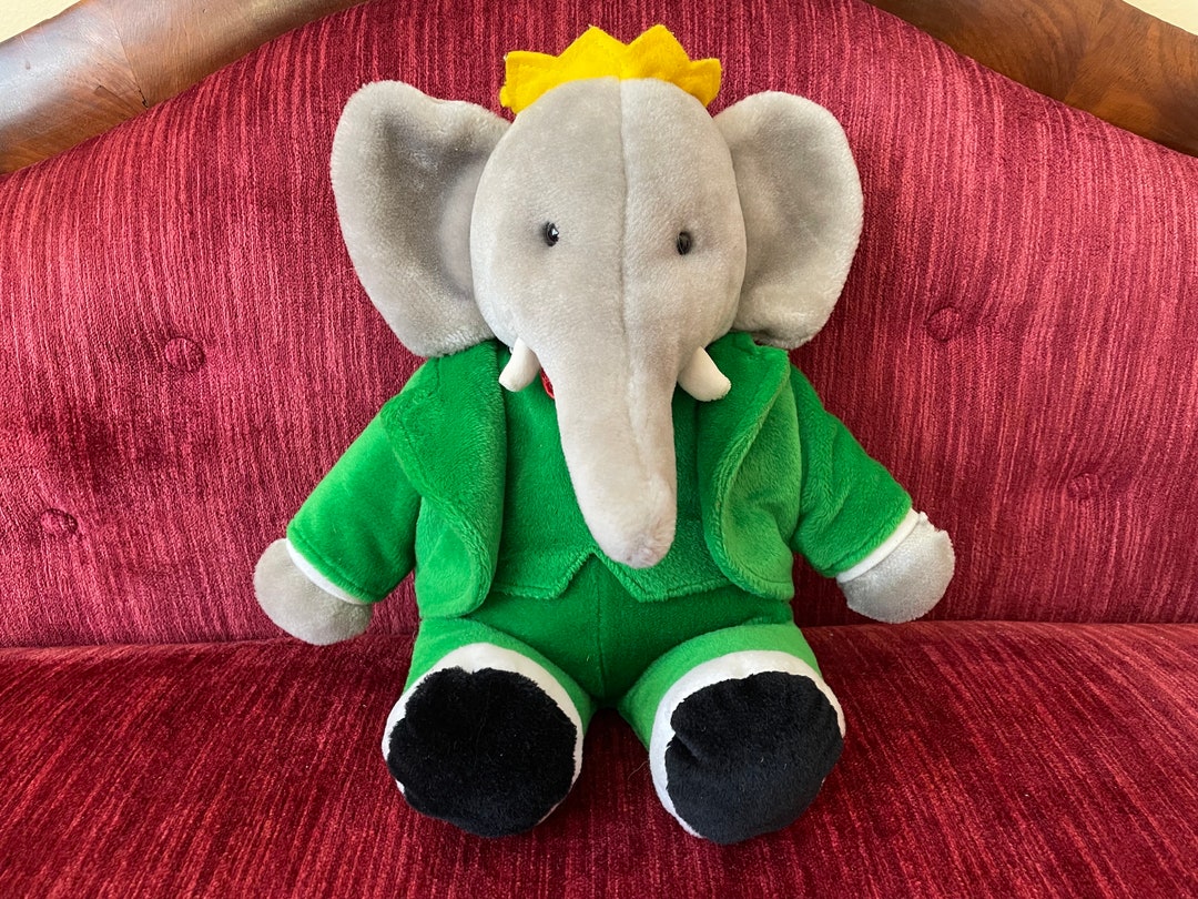 Vintage 1988 Babar the Elephant Plush by Gund Babar in Green Suit With ...