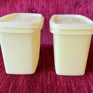 Set of 2 Vintage Tupperware Yellow Shelf Saver Rectangular Storage ...