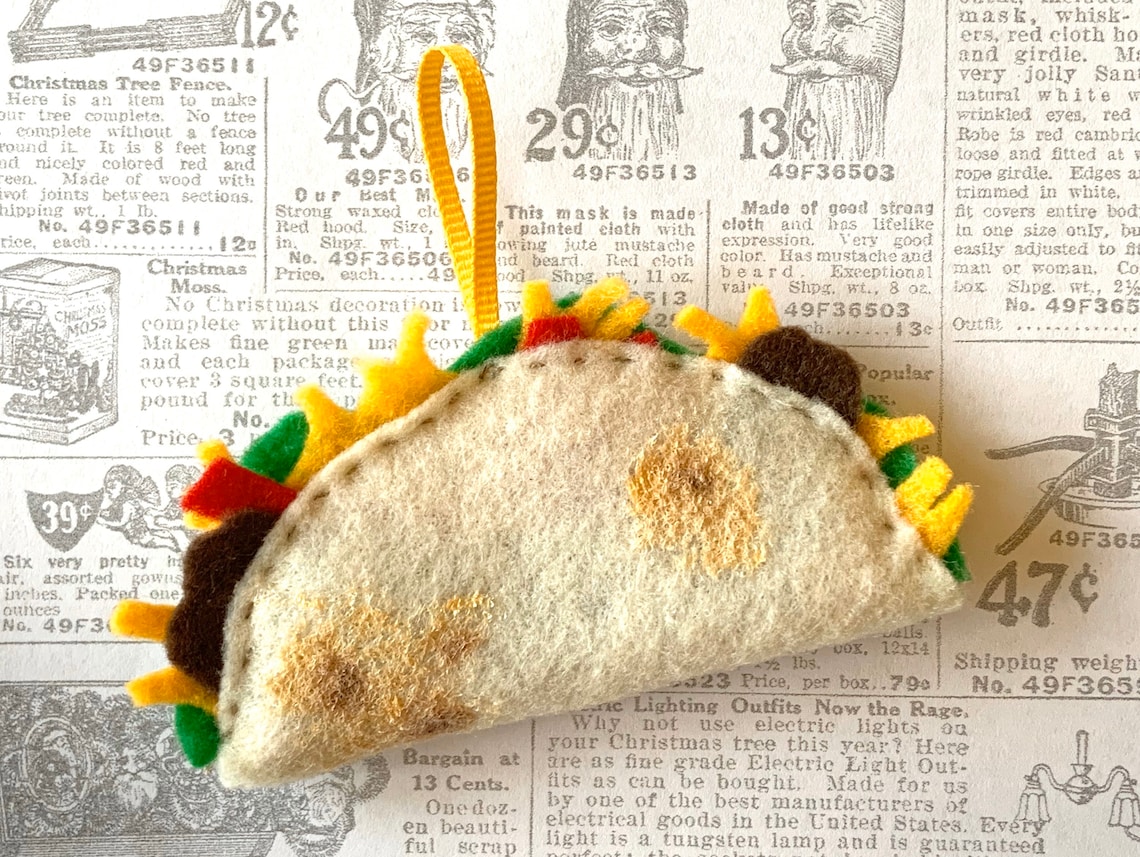 Handmade Felt Taco Ornament Cute Handmade Christmas Ornament | Etsy