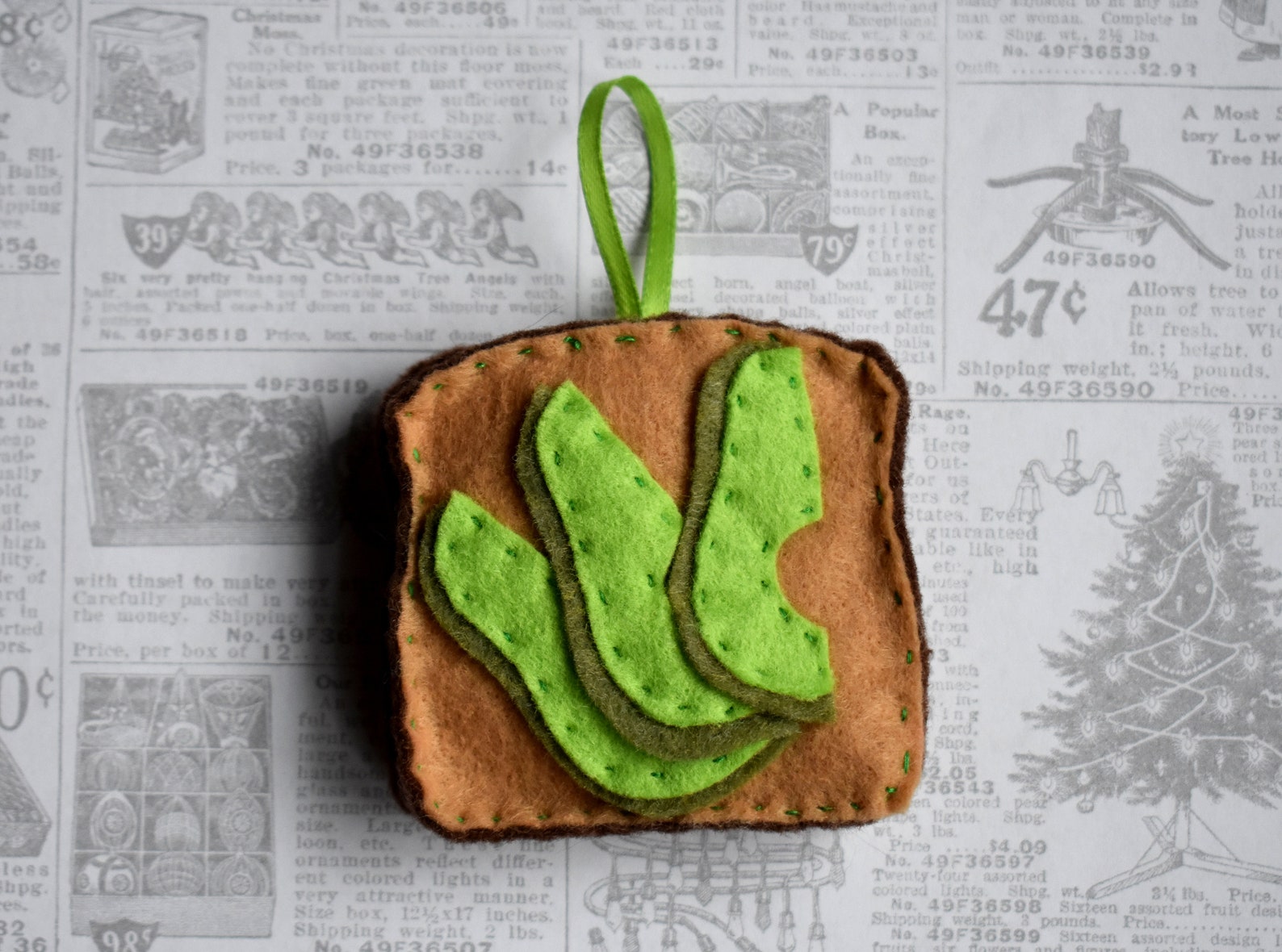 Handmade Felt Avocado Toast Ornament Brunch Breakfast - Etsy