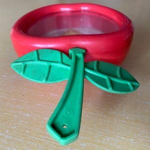 Vintage Playskool Apple Rattle 51 Plastic Half Apple With Wooden Beads ...