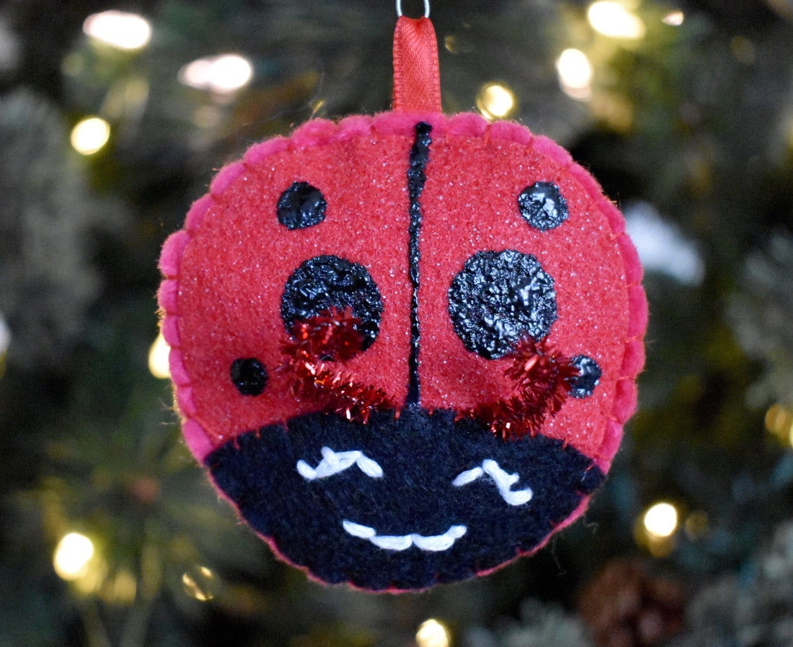 Ladybug Felt Ornament Handmade Ladybird Ornament Bug - Etsy