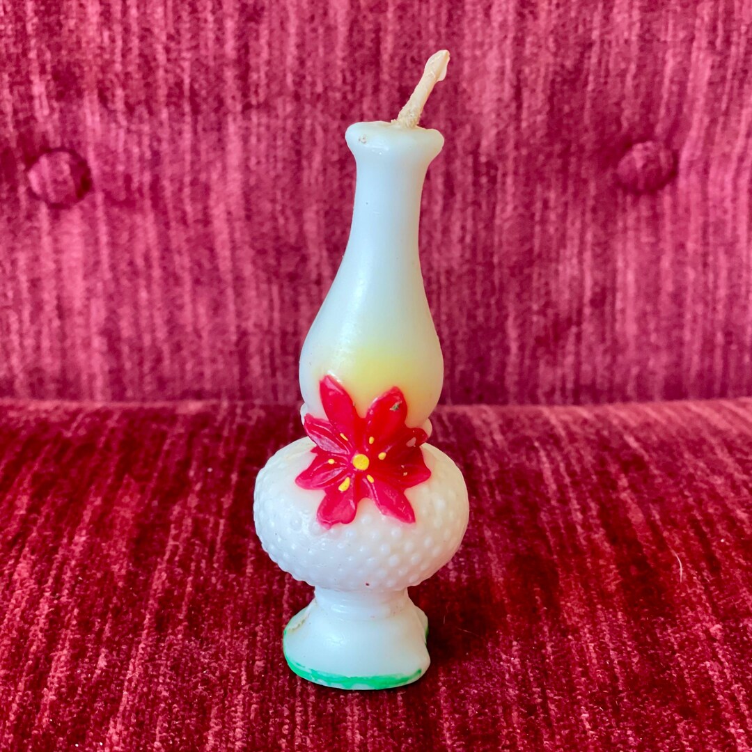 Vintage Gurley White Hurricane Lamp Candle - Oil Lamp Figural Candle ...