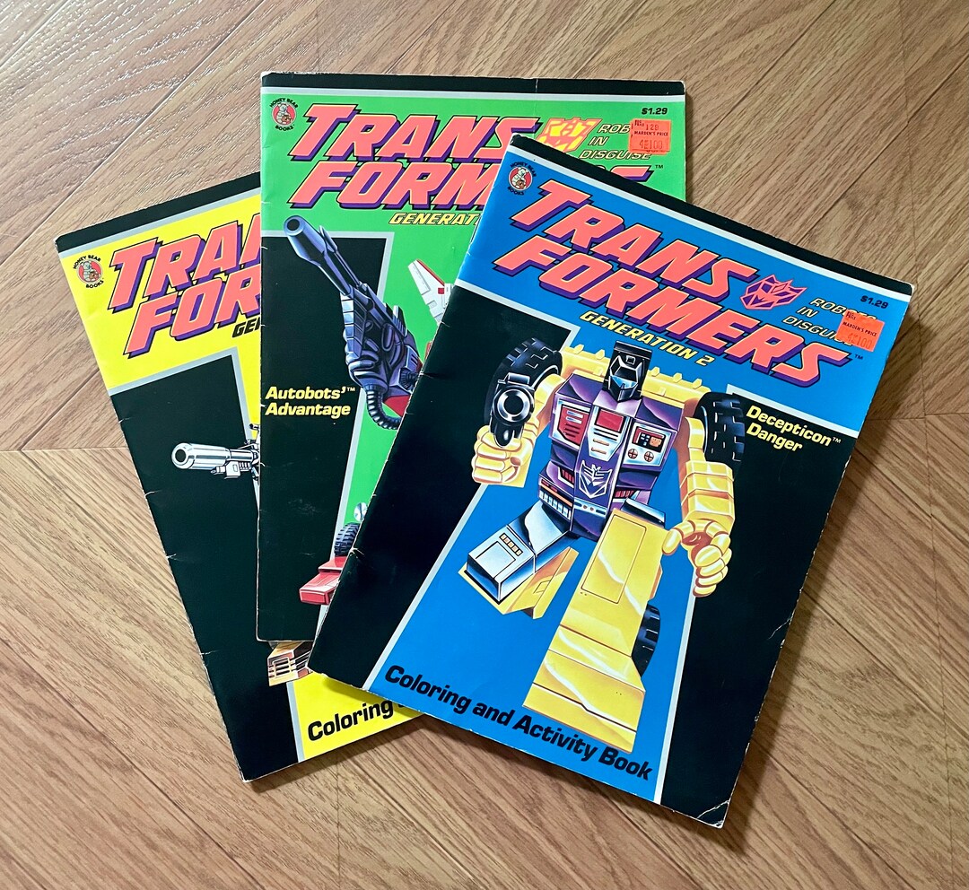 Three Vintage Transformers Coloring Books Coloring and Activity Books ...
