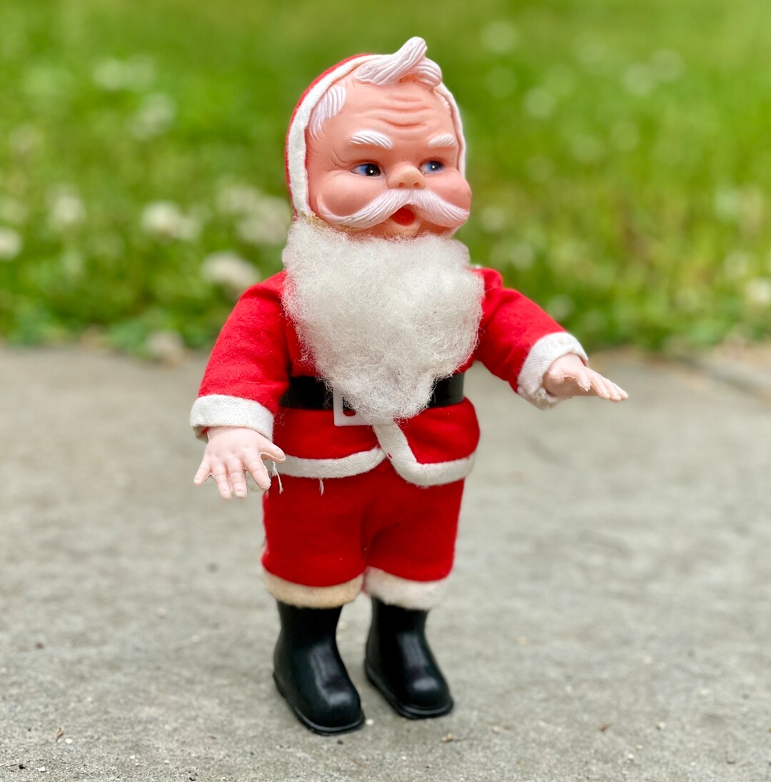 Vintage Rubber Head Santa Claus Doll Vintage Christmas Retro Santa ...