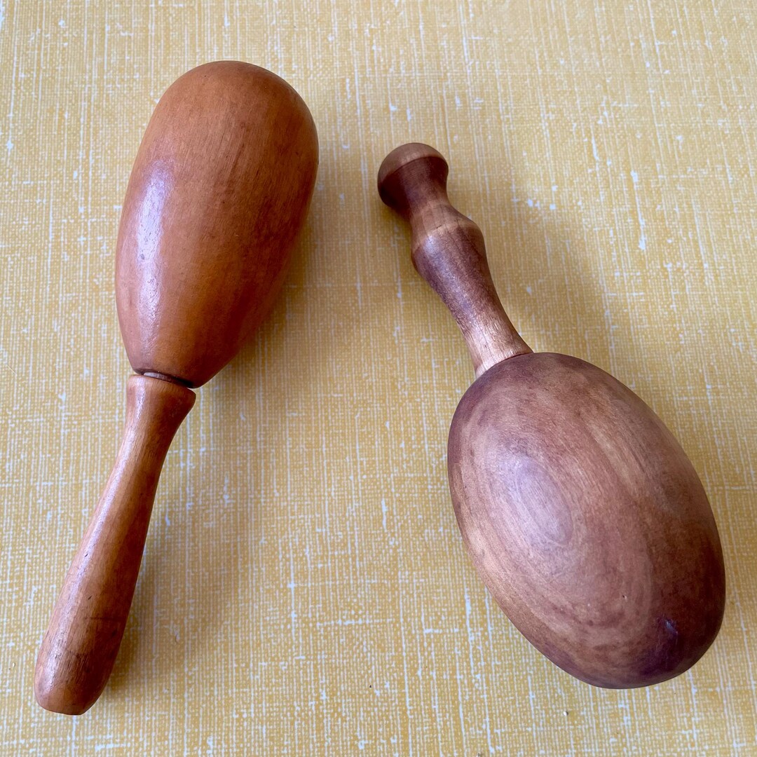 Lot of Two Vintage Wooden Darning Eggs - Vintage Sewing Tools - Wood ...