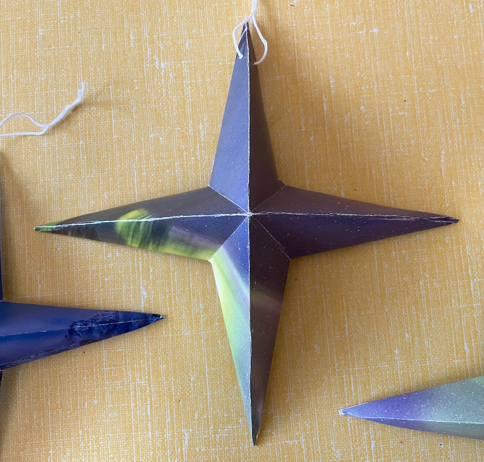 Set of Three Folded Paper Star Ornaments by Ida Northern - Etsy