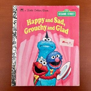 Vintage 1992 happy and Sad, Grouchy and Glad Little Golden Book Sesame ...