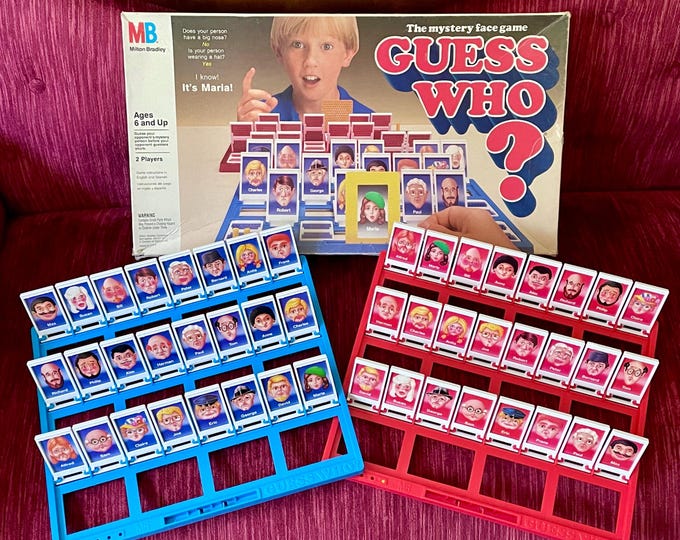 Vintage 1987 Guess Who? Game by Milton Bradley - Mystery Face Game for ...