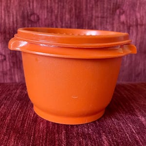Vintage Tupperware Orange Container With Lids Sunburst Lid 70s Kitchen ...
