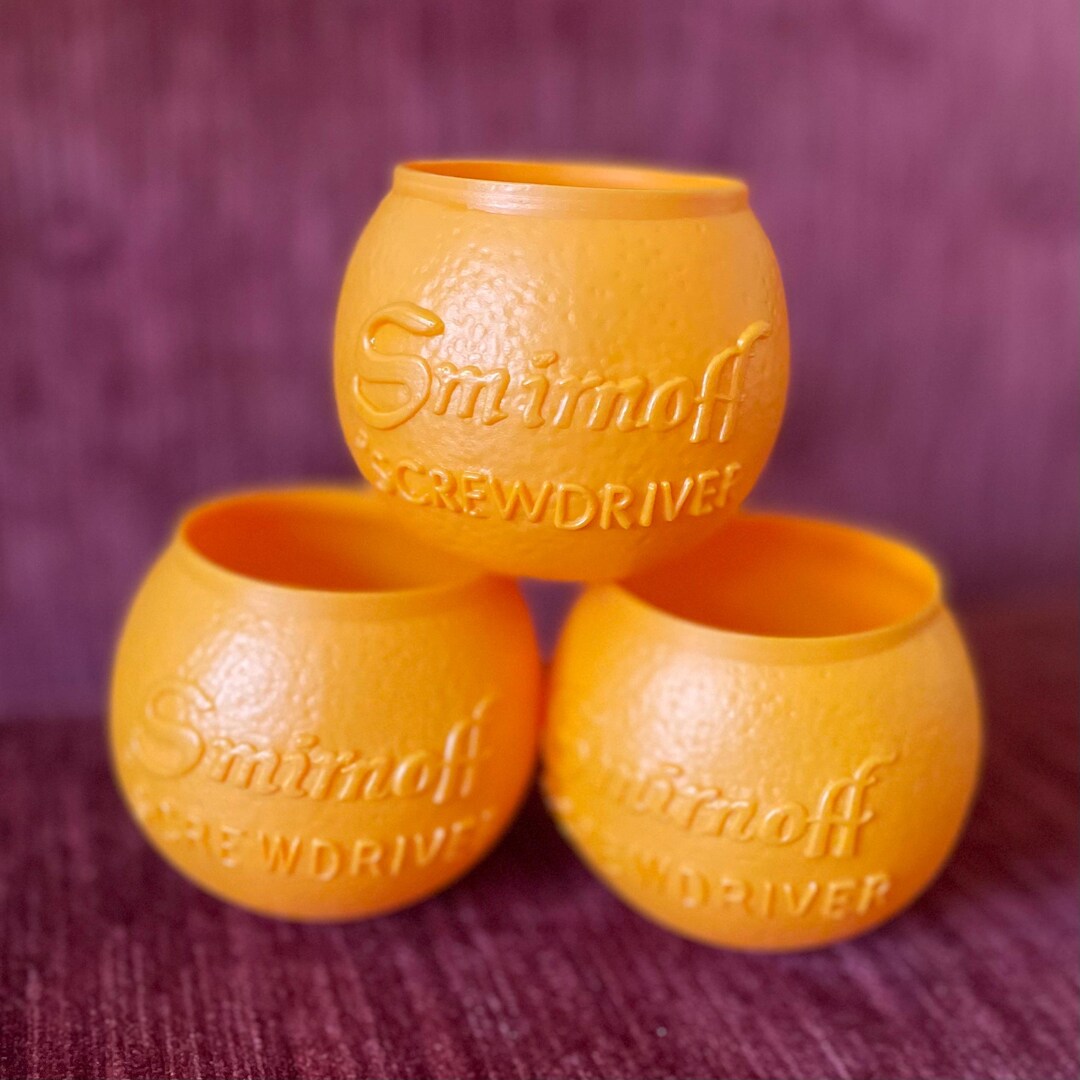 3 Vintage Smirnoff Screwdriver Plastic Orange Cups - Promotional ...