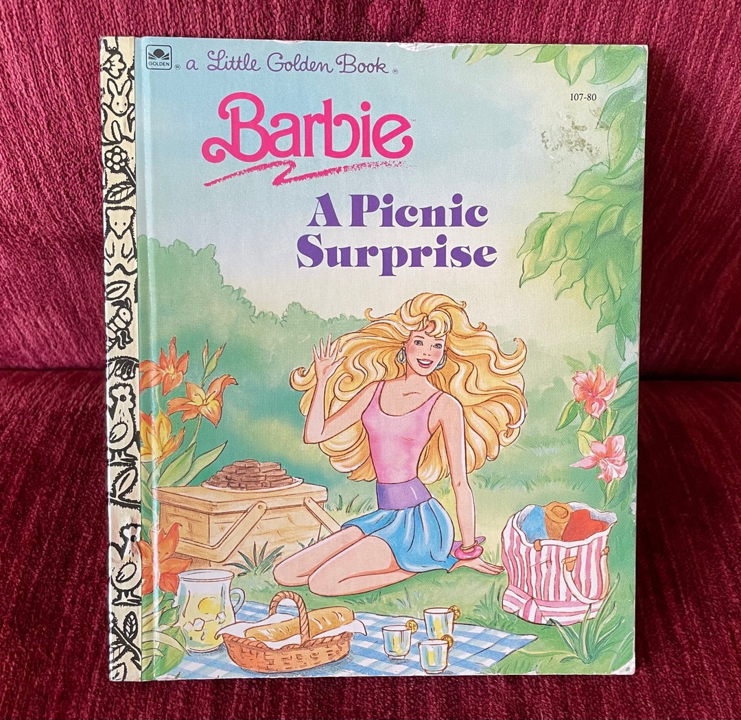 Vintage Little Golden Book barbie: A Picnic Surprise 1990 Barbie ...