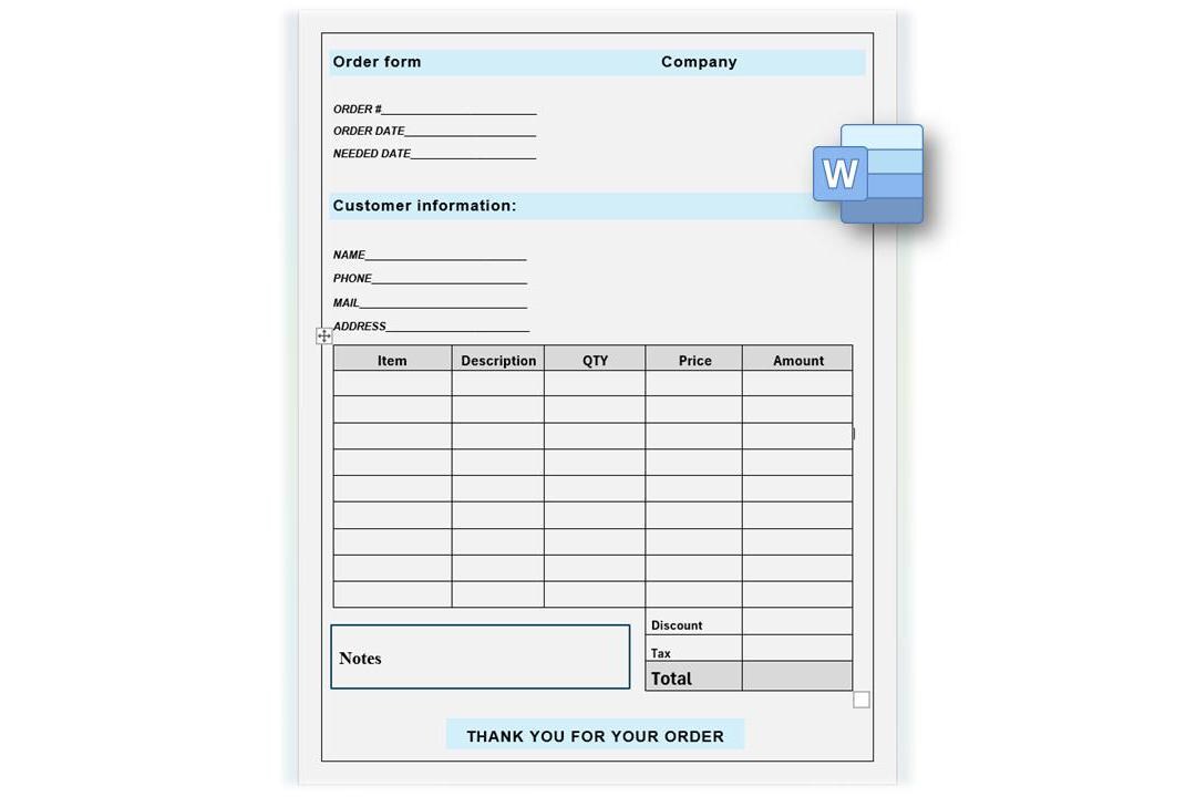 Order Form Template – Customizable Order Form for Small Business ...